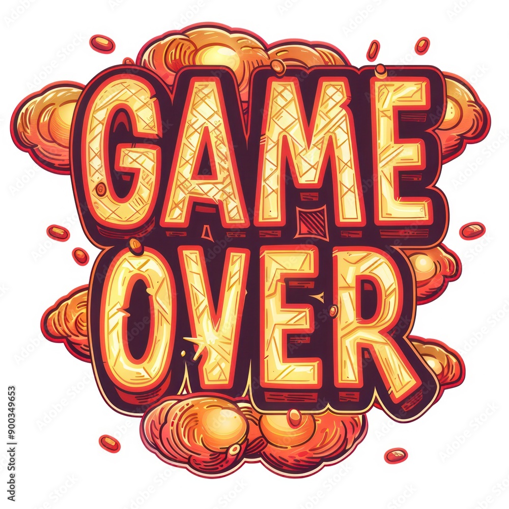 game over in a cartoon font with a nuclear-waste theme, featuring a ...