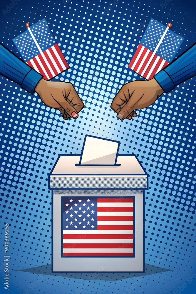 Promo collage for 2024 presidential election. Vector banner with USA ...