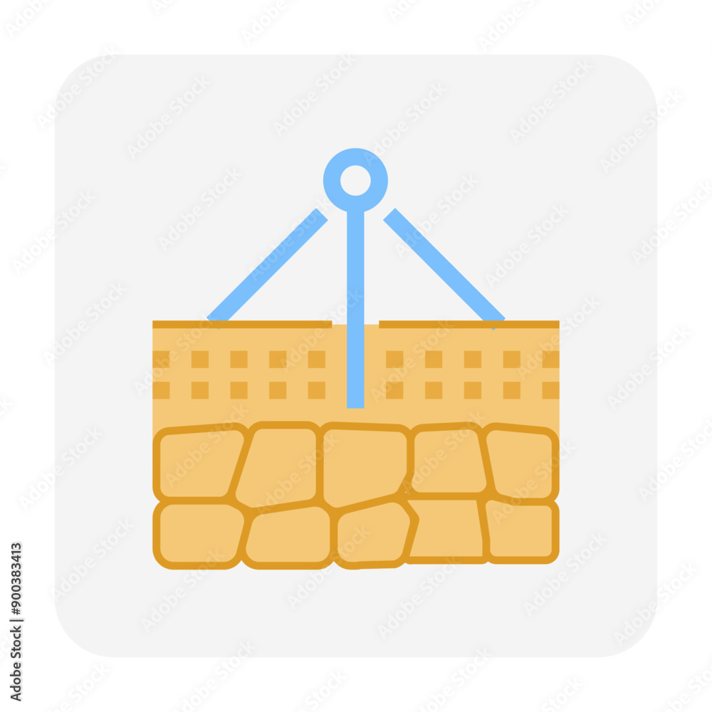 Standard penetration test or spt vector icon consist of soil cross ...