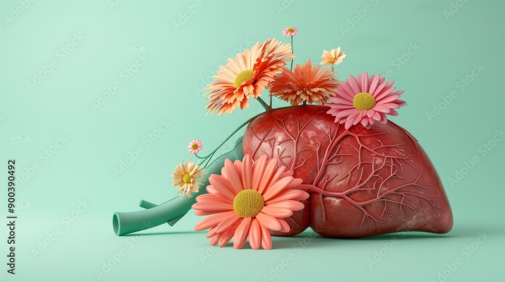 Floral anatomy. A vibrant representation of wellness, with a human ...
