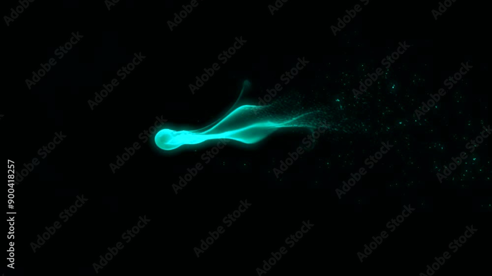 Dynamic blue flame motion 3D animation, organic motion, fluid ...