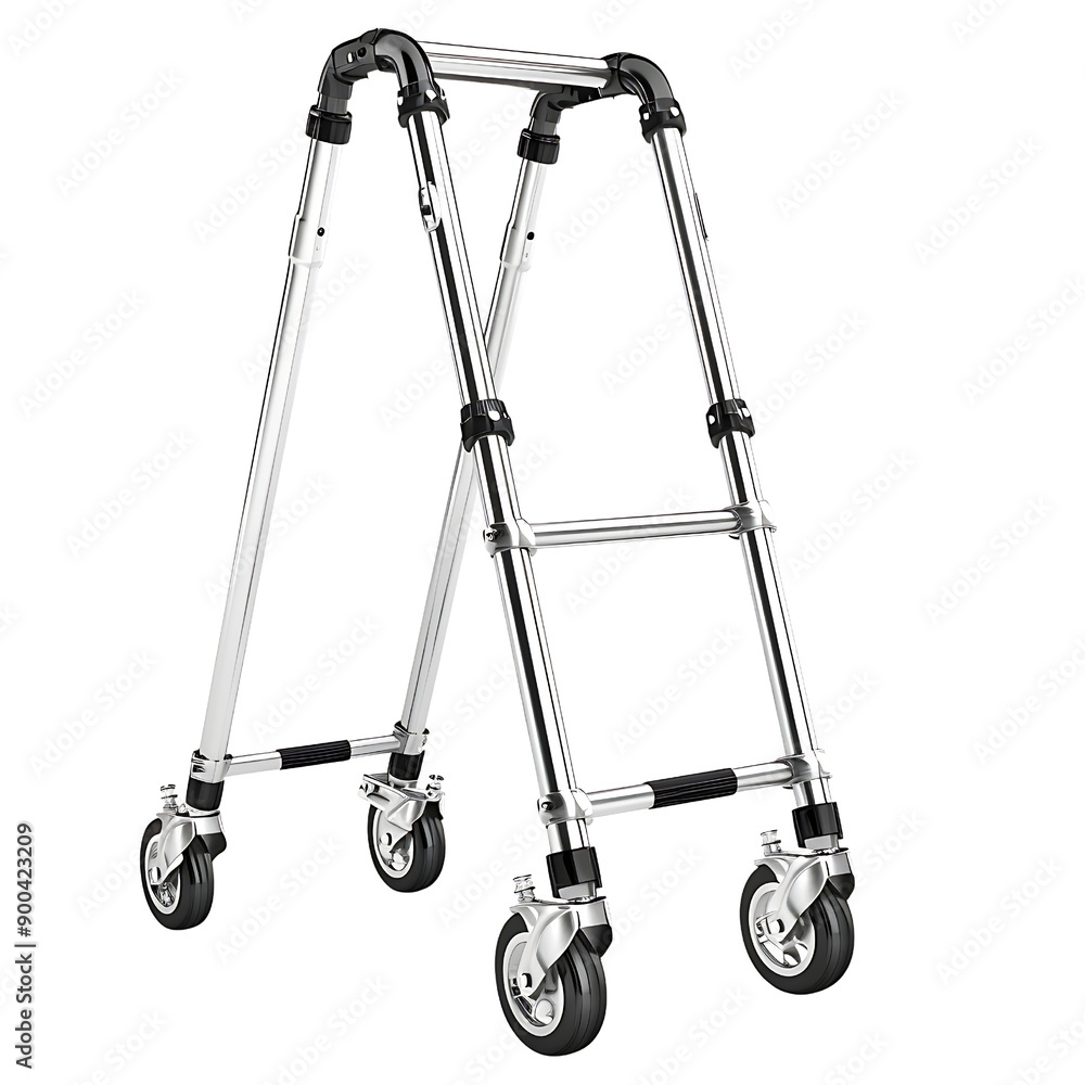 Foldable walker with wheels isolated on transparency PNG background ...