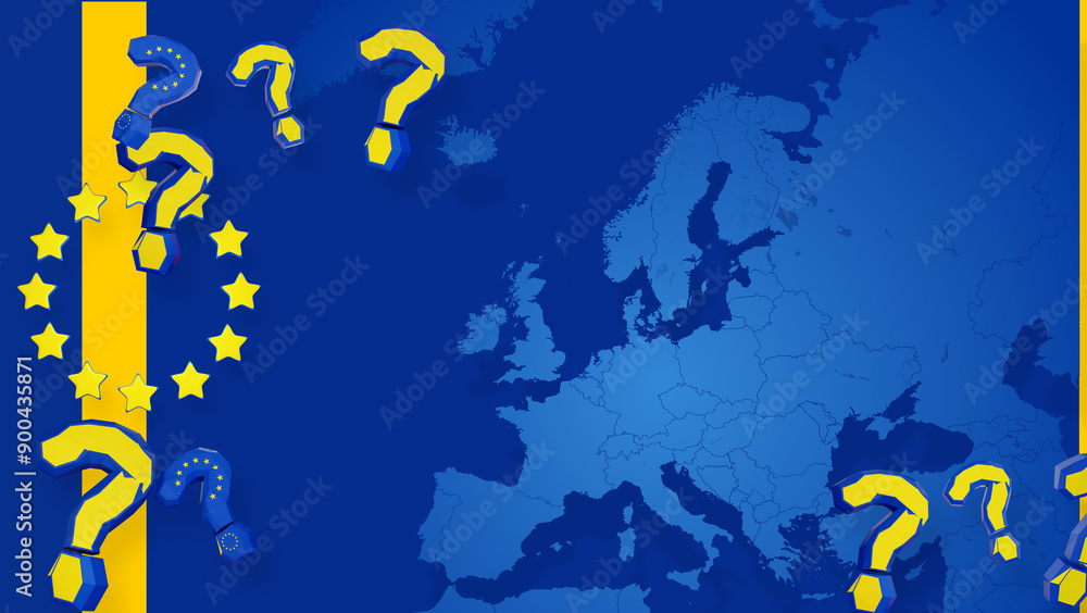 ภาพประกอบสต็อก question marks over creative background of the flag of ...