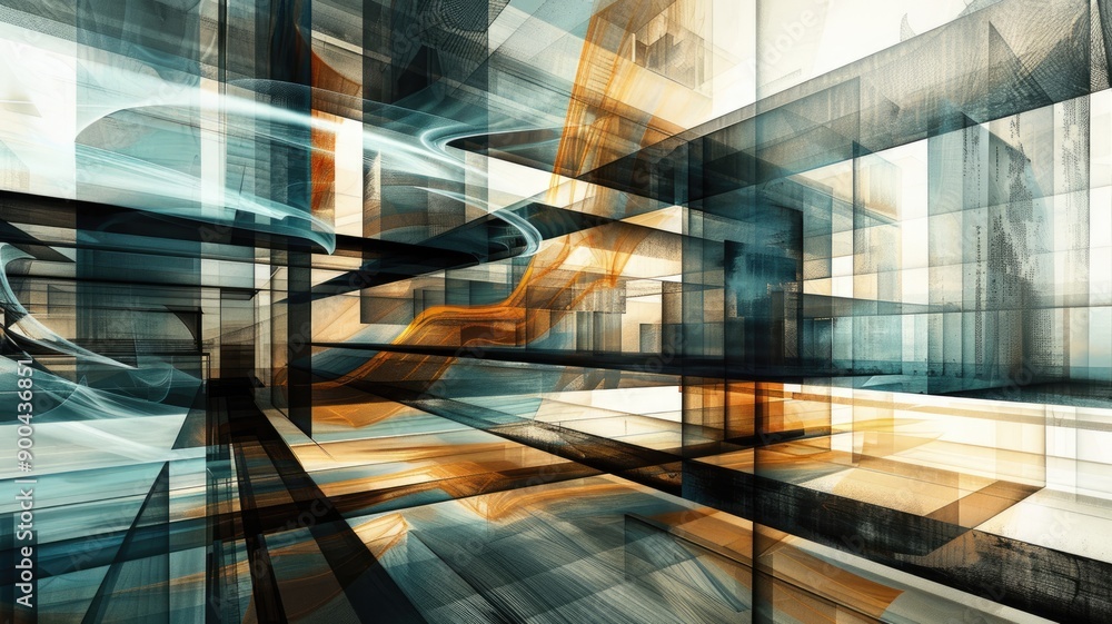 Mysterious structure in abstract science fiction style. Colorful color ...