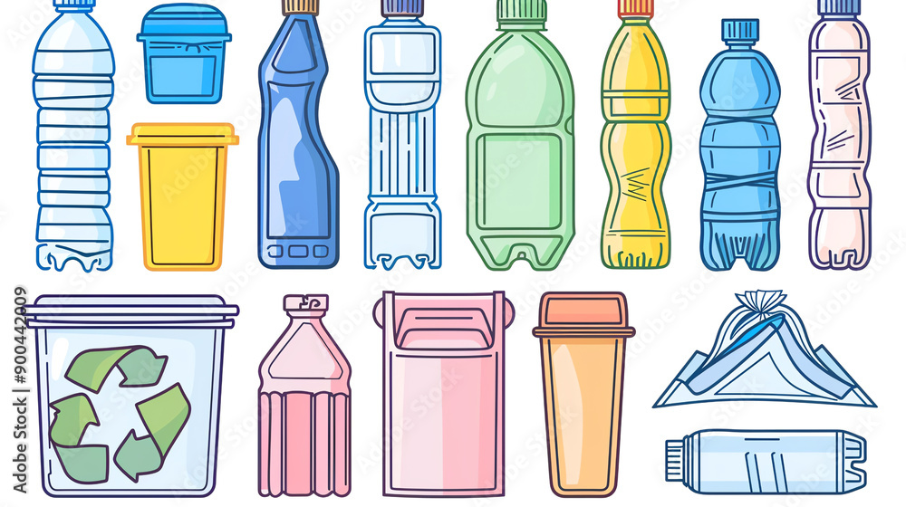 Transparent Plastic Materials Collection for Packaging, Recycling, and ...