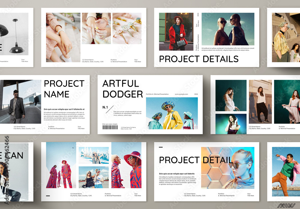 Minimal Portfolio Deck Layout Stock Template | Adobe Stock