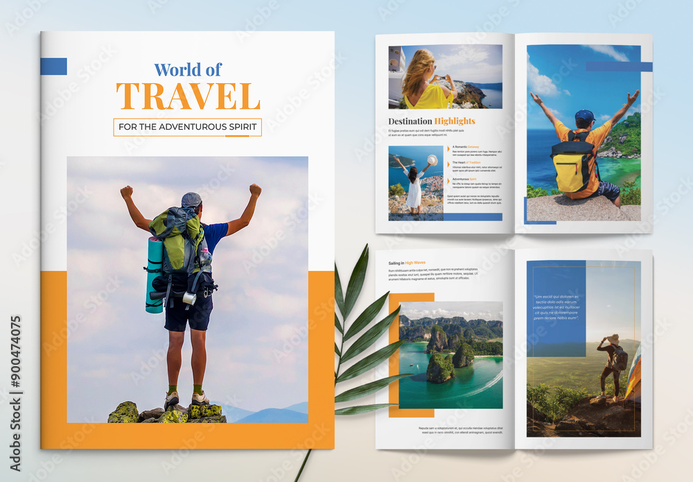 Travel Guide Magazine Layout Stock Template | Adobe Stock