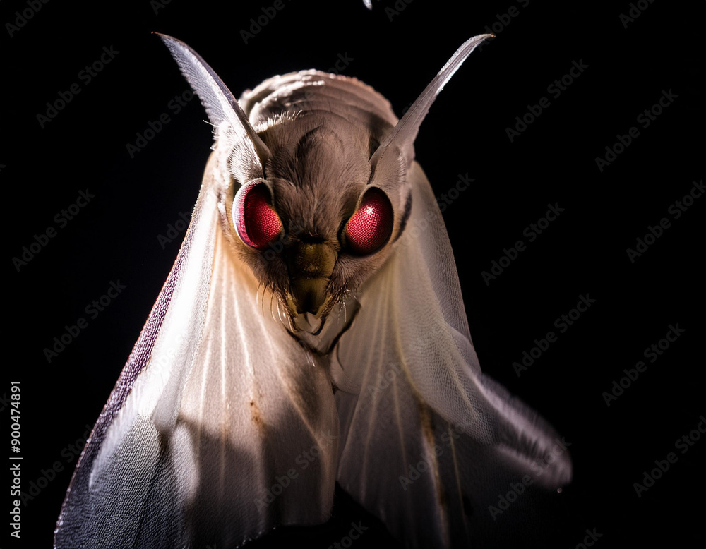 Mothman Sightings at Twilight Eerie Cryptid with Glowing Red Eyes ...