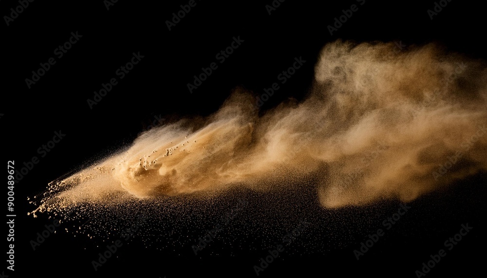 sandstorm sand dust cloud flying small particles isolated in ...