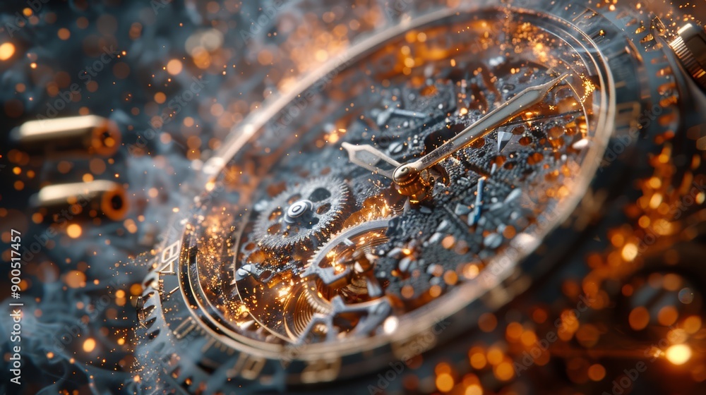 The urgency of time running out is vividly portrayed as the clock explodes, shattering into ...