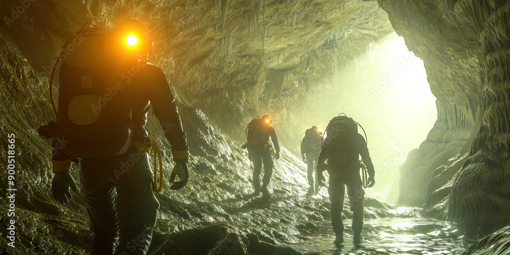Cave Discovery Expedition: A thrilling image capturing explorers ...