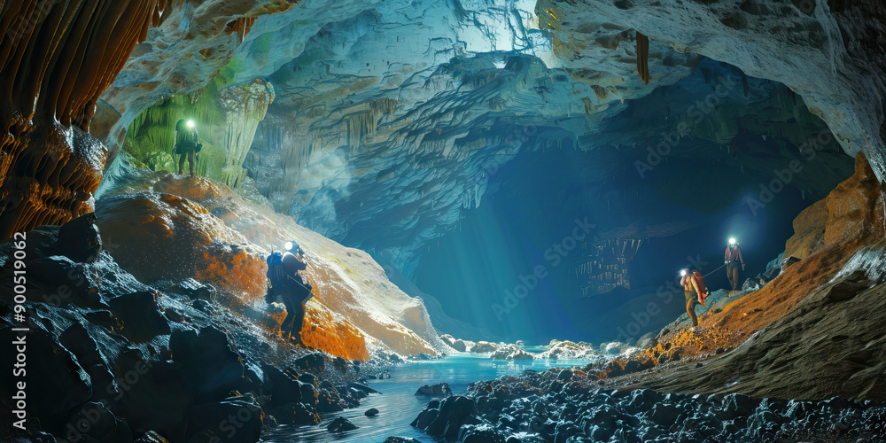 Cave Discovery Expedition: A thrilling image capturing explorers ...