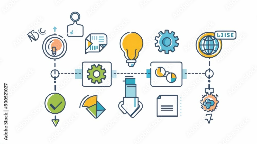 For each step, include a relevant icon or graphic (e.g., a gear for a ...