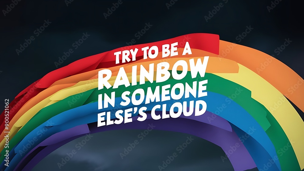 try to be a rainbow in someone else's cloud colorful background (T ...