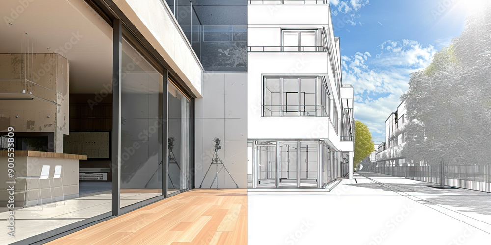 Architectural Transformation: Before-and-after images showcasing the ...