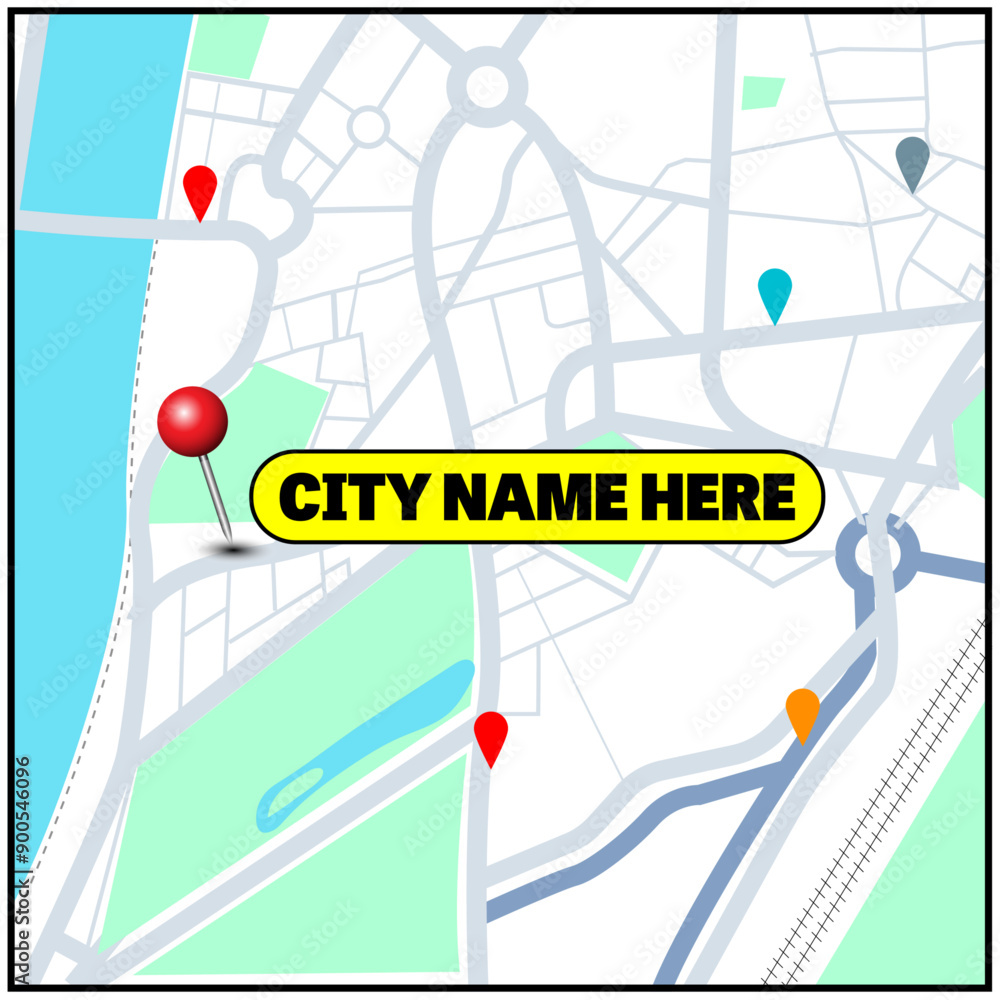 Generic British style city Street map with space for you to add the ...