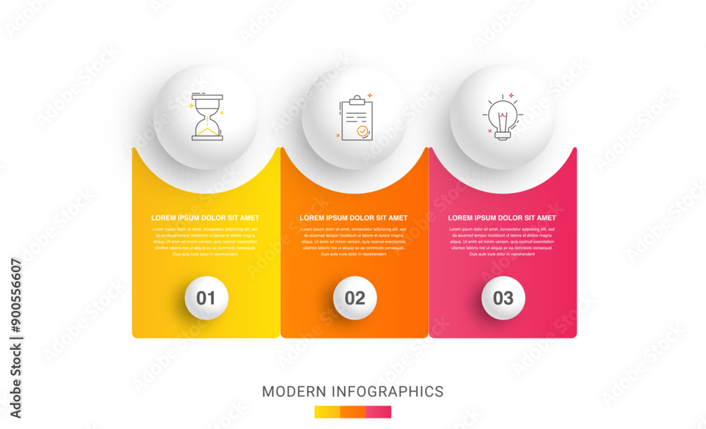 Modern infographics vector template. Cyclic infographic with three ...