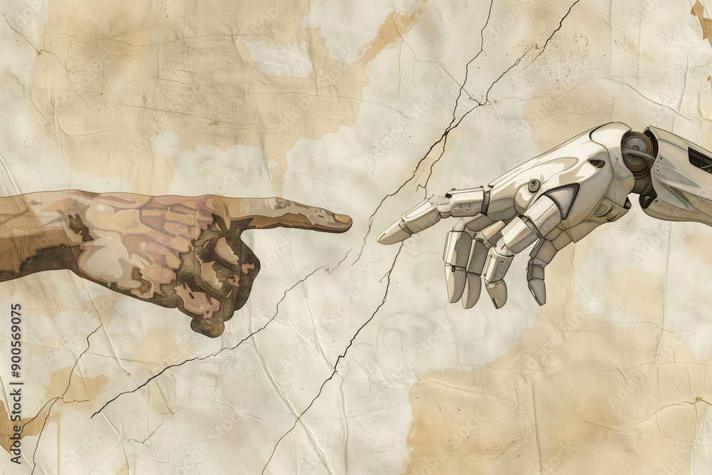 The Creation of Adam, in the style of Michelangelo di Lodovico ...