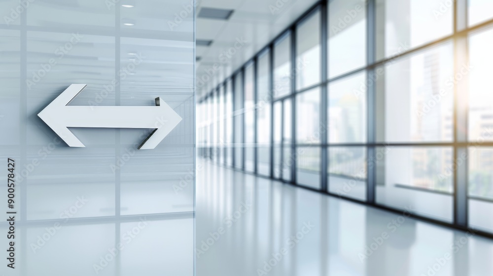 Modern corporate office with a large glass wall, featuring multiple ...