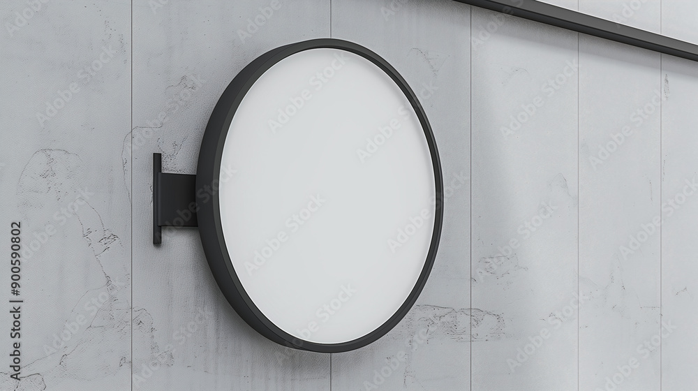 wall sign board mockup circular square advertisement banner store sign ...