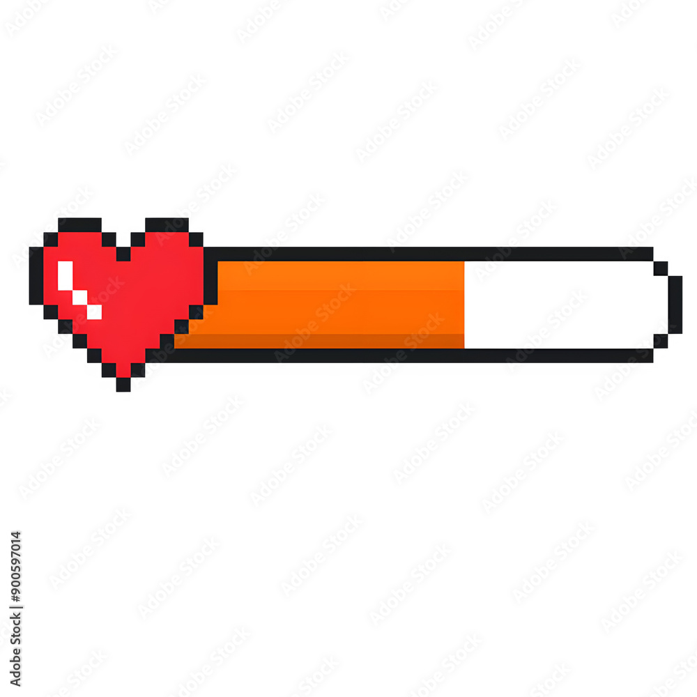 Pixel game progress bars, Life level charts, Vector GUI progress bar ...