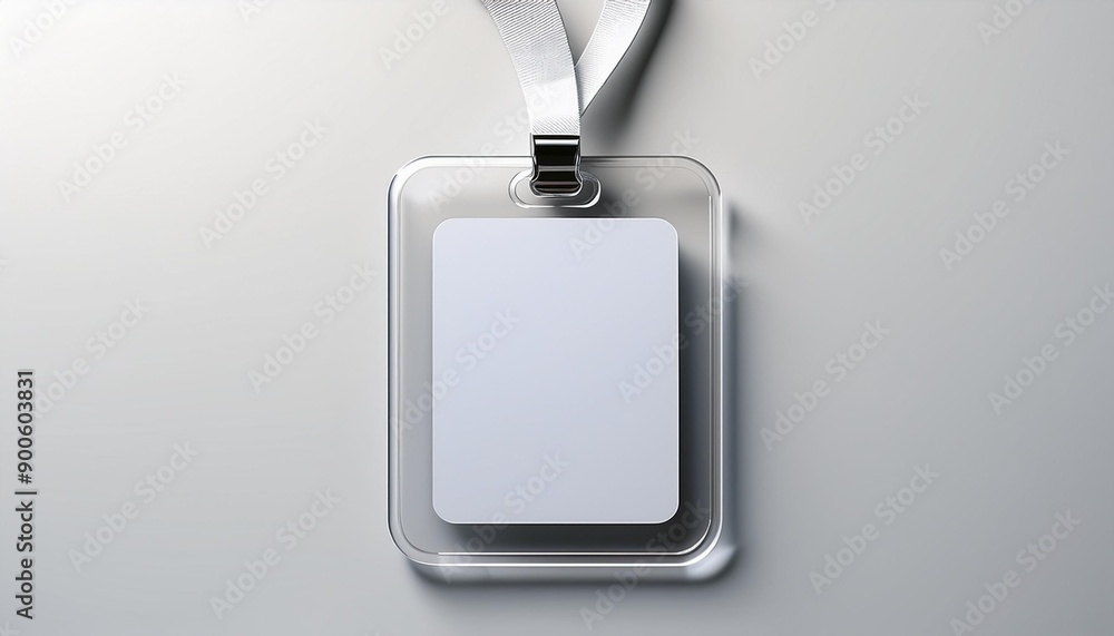 Transparent badge mockup isolated on white background Plain empty name ...