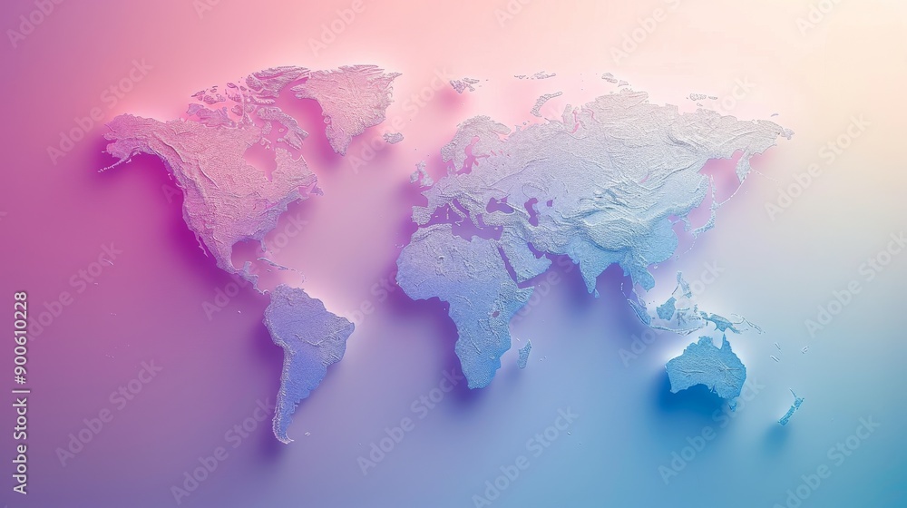 detailed world map outline with country borders marked, set against a ...