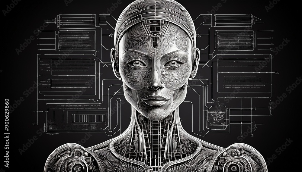 Android human sketch anatomy guide. Stock Illustration | Adobe Stock