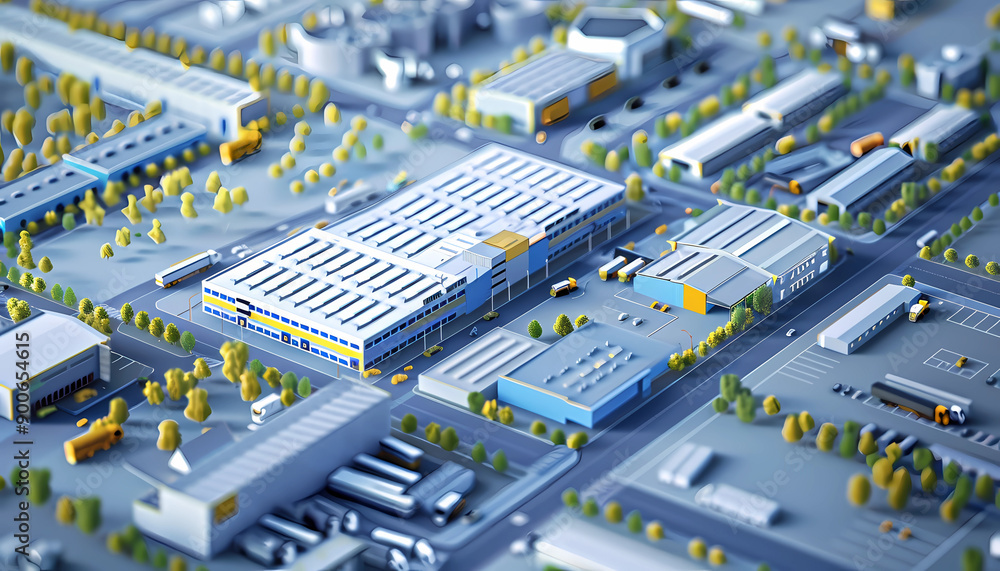 Strategic 3D Supply Chain Model, detailed 3D model that visualizes the ...