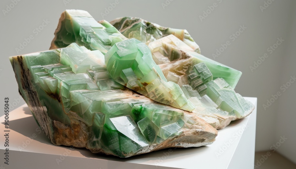 Raw Materials jade ade is a precious gemstone known for its vibrant ...