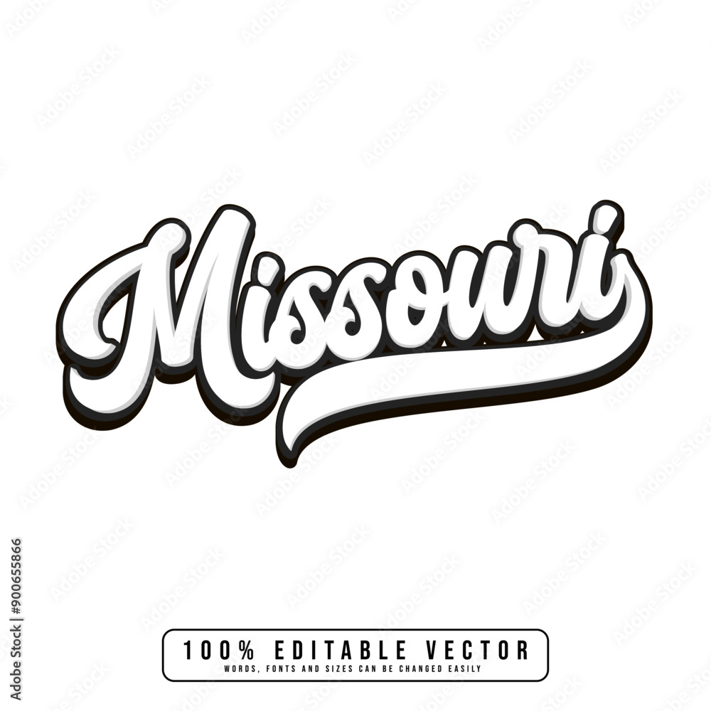 Missouri text effect vector. Editable college t-shirt design printable ...