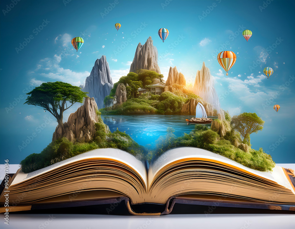 Firefly Fantasy World Inside A Book An Imaginative Image Depicting A