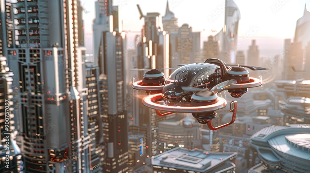 An electric vertical takeoff and landing (eVTOL) aircraft smoothly ...