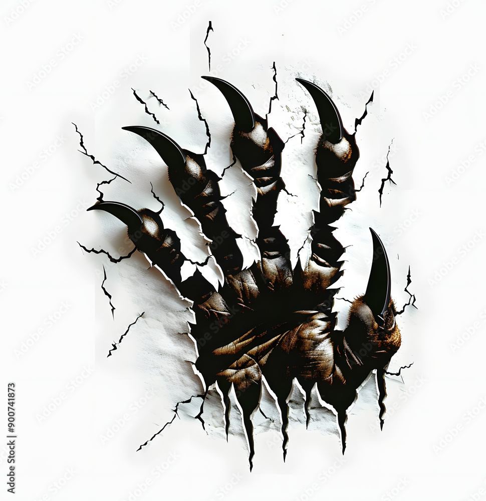 Monster claw marks and scratches. Vector animal paw of tiger, bear ...