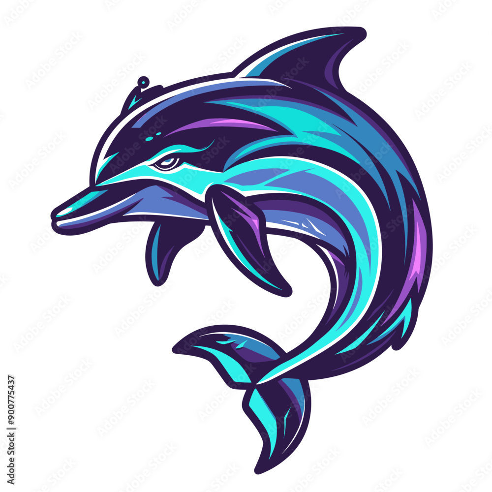 Dolphin vector mascot logo design with modern illustration concept ...