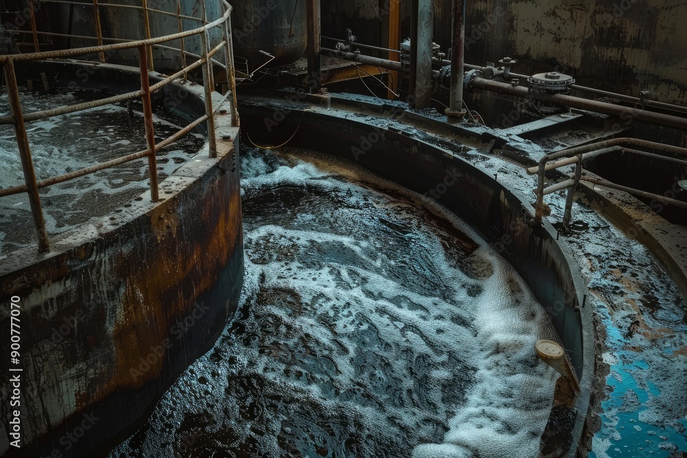 Advanced industrial wastewater treatment process using aeration tanks ...