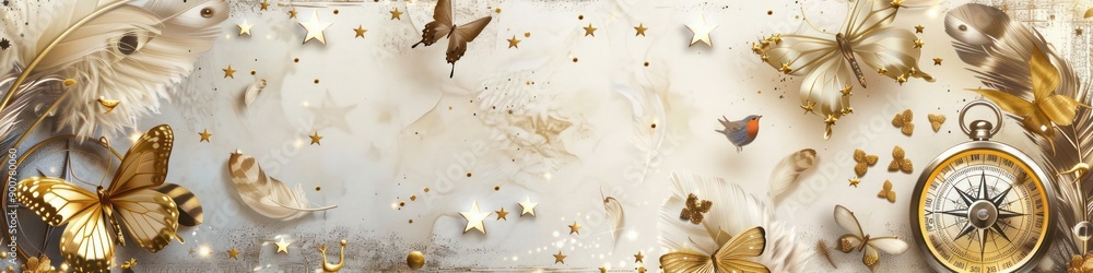 Greeting card backdrop designed in a panoramic view, adorned with the ...