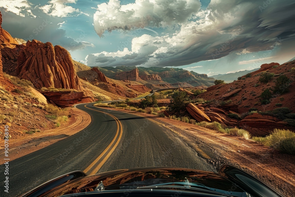 Classic Road Trip Adventure: Open Road and Stunning Landscapes from ...