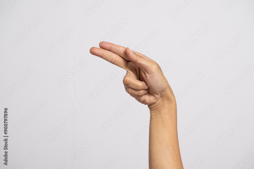 Deaf alphabet letter H by hand. Letter 'H' in sign language, isolated ...