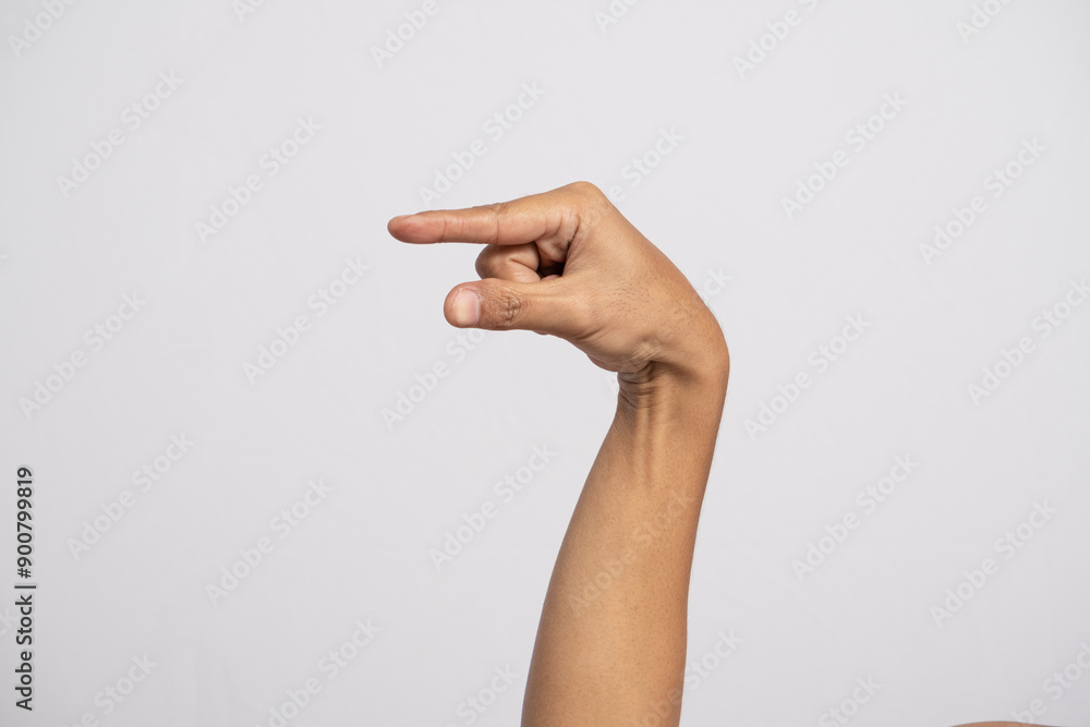 Deaf alphabet letter Q by hand. Letter 'Q' in sign language, isolated ...