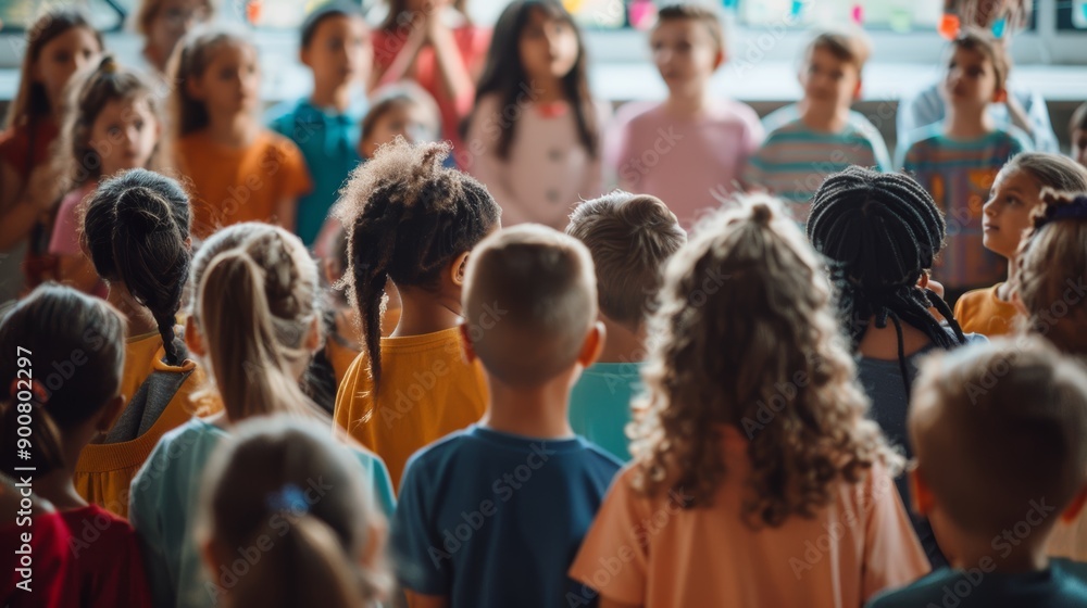 School Assembly Performance with Classmates and Teachers Watching ...