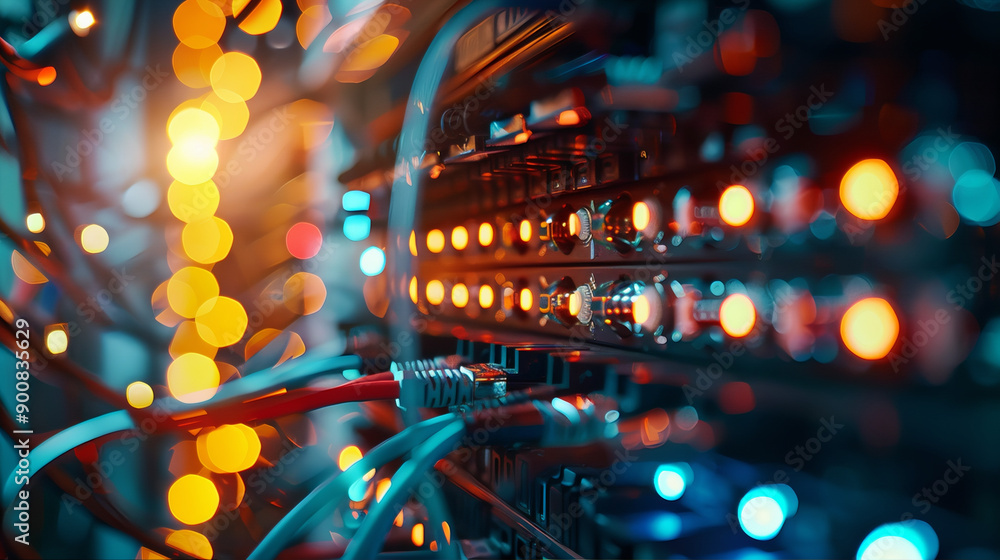 Network cable data server center, centralized network, local area ...