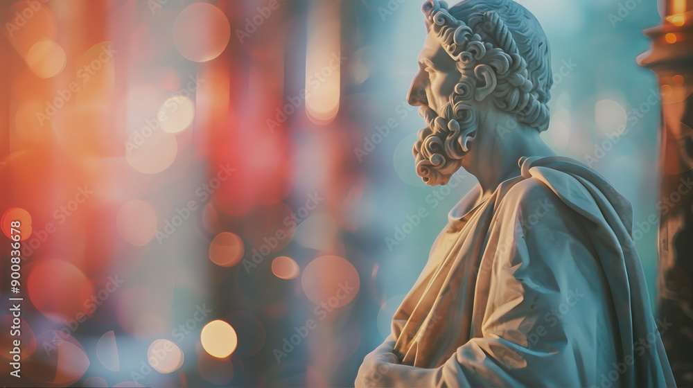 ancient stoic greek philosophers, Marcus aurelius, Aristotle with blur ...