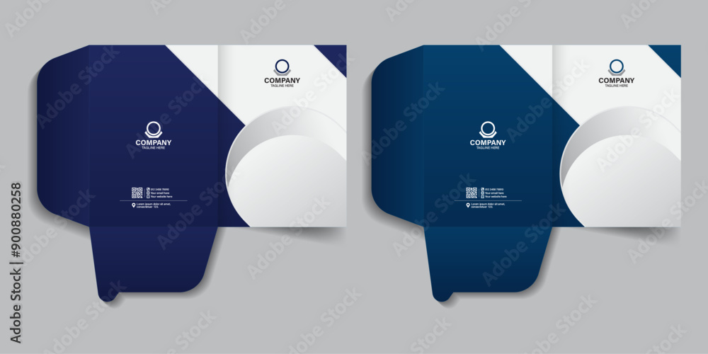 Office folder and report cover template, office document file folder ...