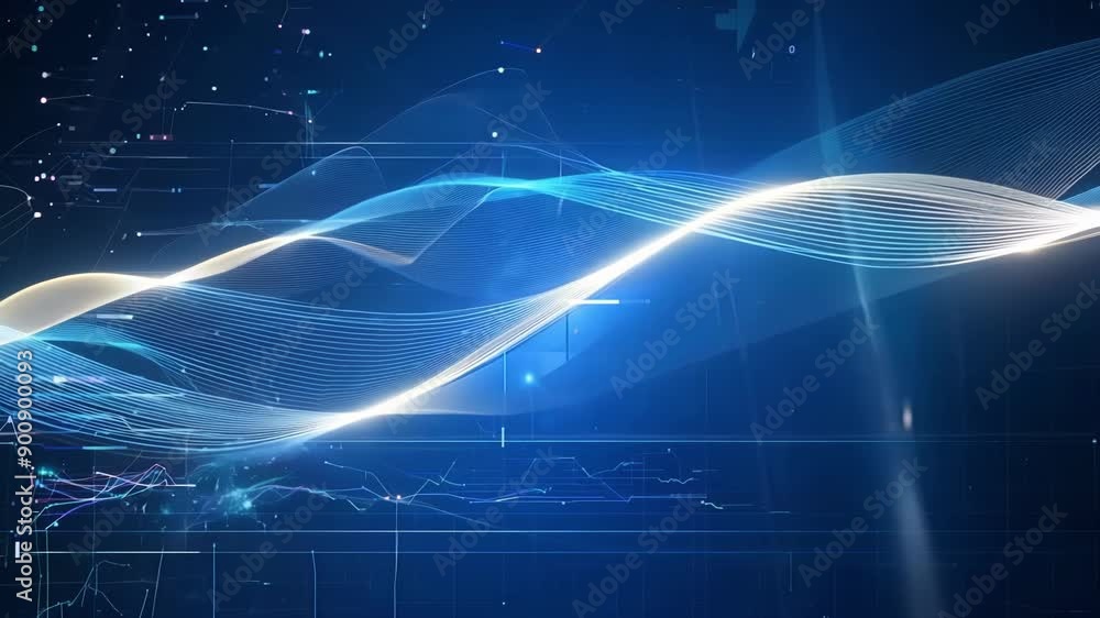 An animated representation of artificial intelligence with data streams ...