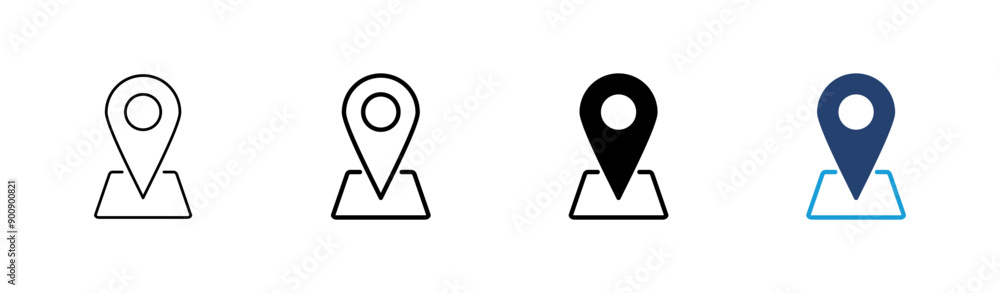 Pin icon set. Location icon vector. destination icon. map pin Stock ...