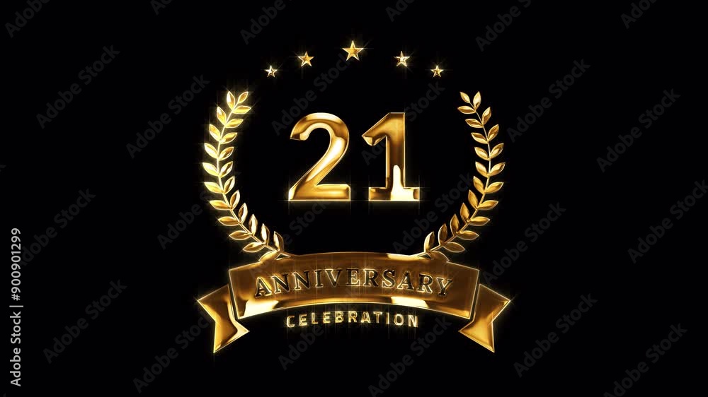 21st Anniversary Celebration. Happy 21 Years Anniversary Animation in ...