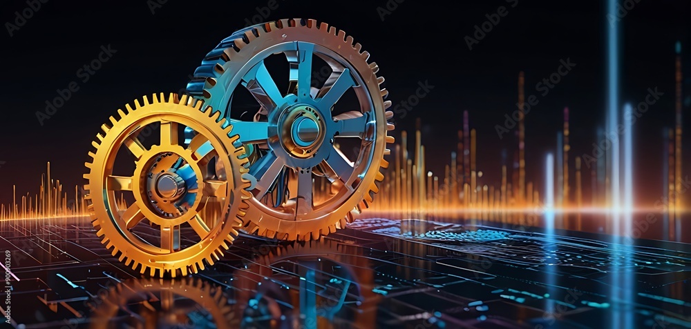 Virtual Growth Engine A dynamic hologram of a growth engine with moving ...