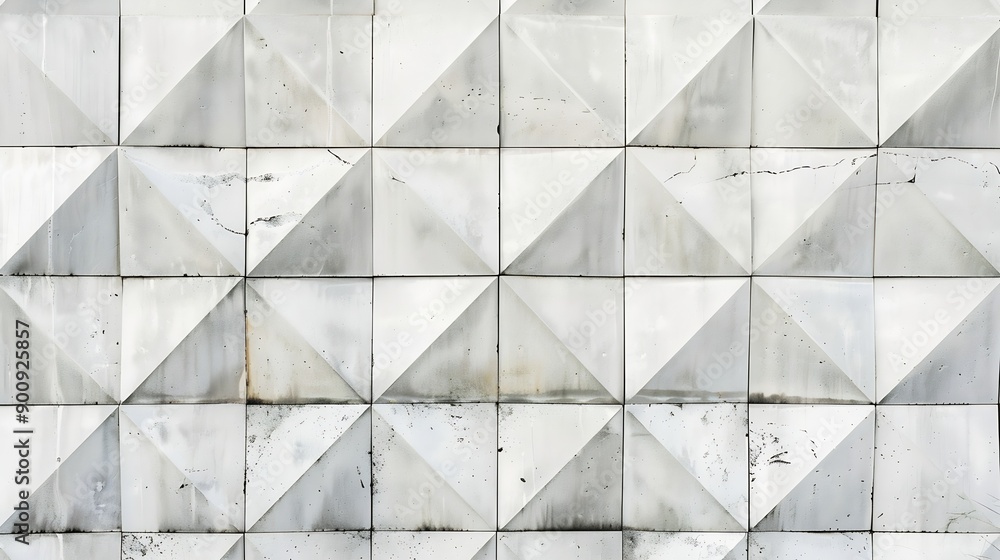 Background texture of square 3d white tiles on facade Street stone ...