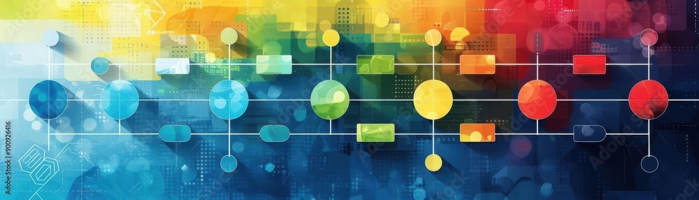 Creative process flow flat design front view brainstorming water color ...